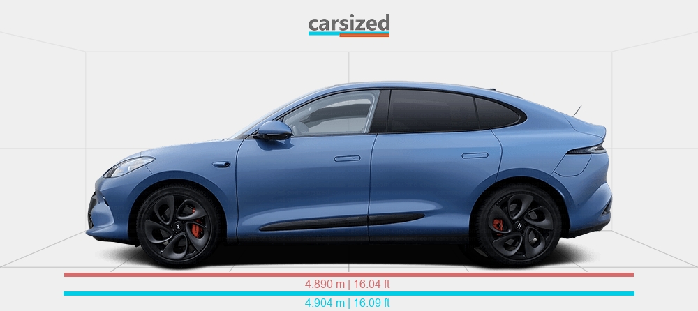 Dimensions: MG IM6 2024-present vs. Toyota Solara 2003-2008