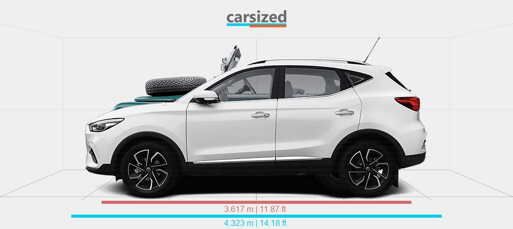 Dimensions: MG ZS 2020-present vs. Land Rover Series 1958-1961