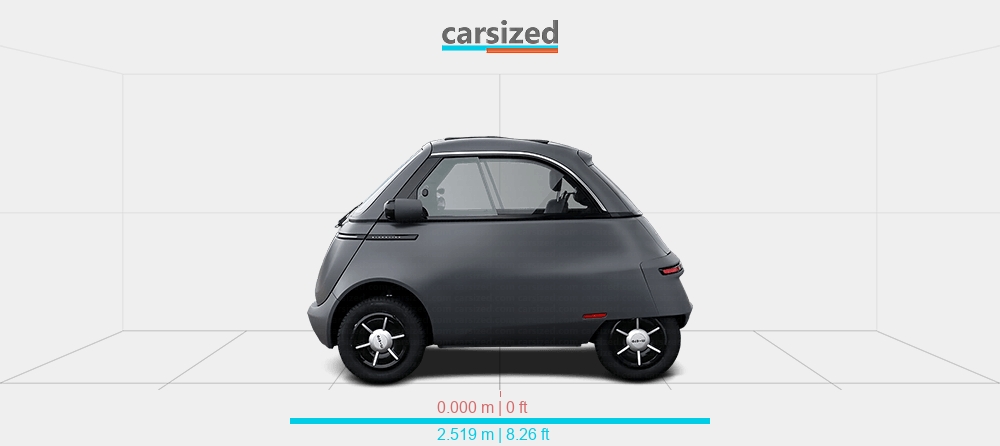 Dimensions: Micro Microlino 2022-present vs. Volvo 900 1990-1998