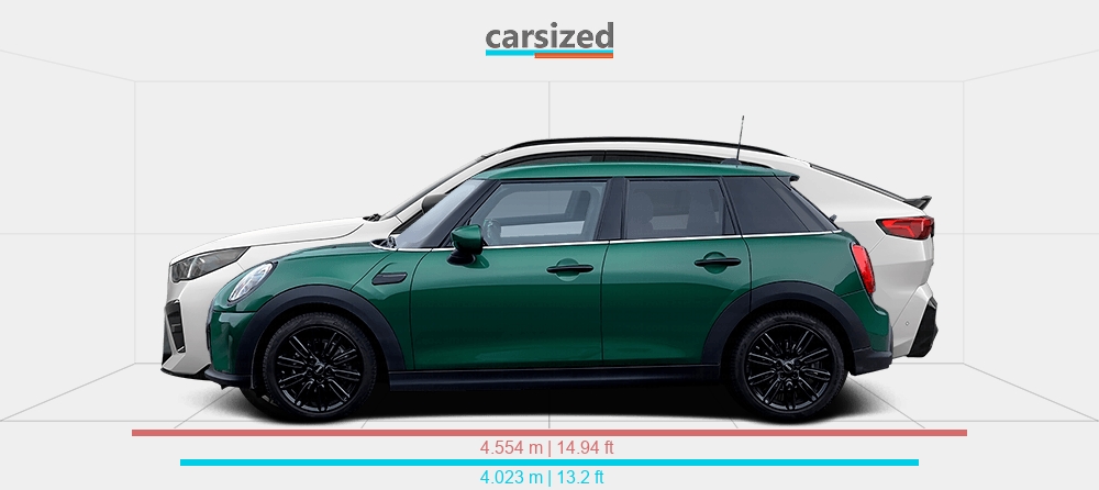 Dimensions: MINI Cooper 2021-2024 vs. BMW X2 2024-present