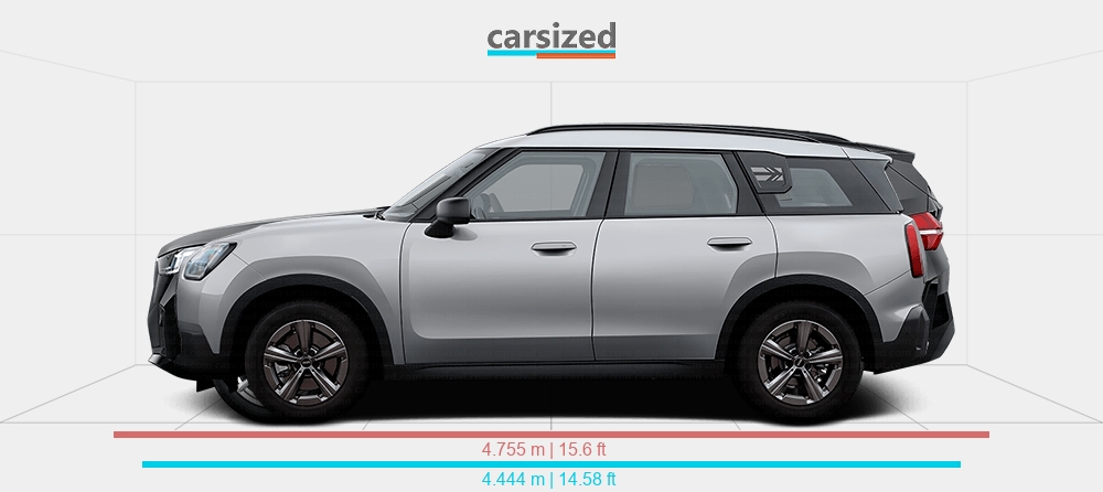 Dimensions: MINI Countryman 2023-present vs. BMW X3 2024-present