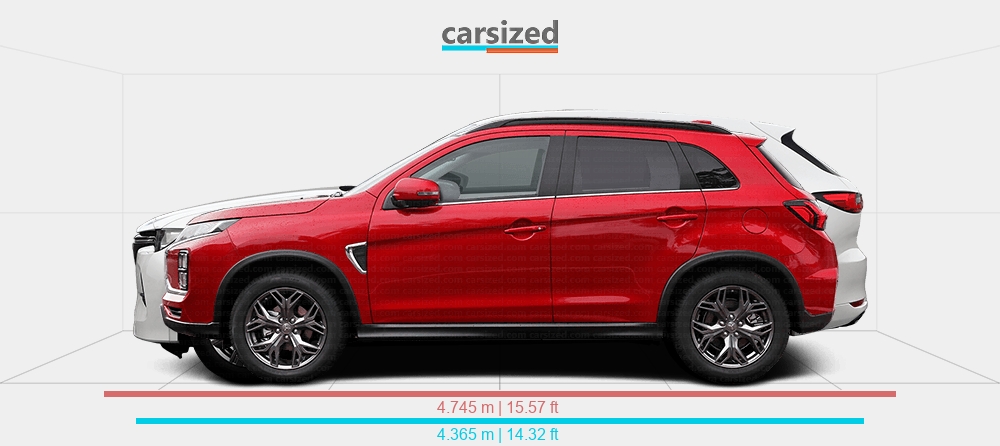 Dimensions: Mitsubishi ASX 2019-2021 vs. Mazda CX-60 2022-present