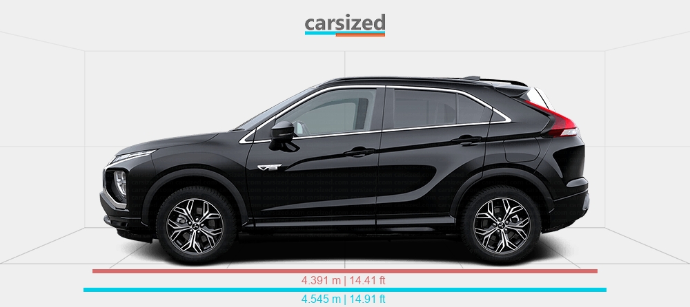 Dimensions: Mitsubishi Eclipse Cross 2021-present vs. Volkswagen Touran ...