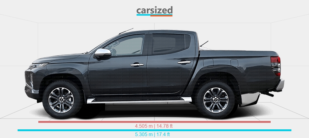 Dimensions: Mitsubishi L200 2019-present vs. Mitsubishi Lancer ...