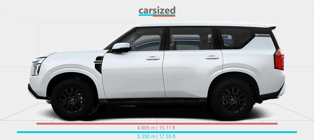Dimensions: Nissan Armada 2024-present vs. Honda CR-V 2015-2018
