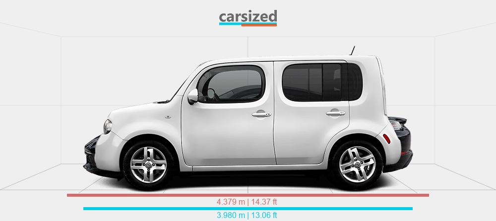 Dimensions: Nissan Cube 2008-2019 vs. Porsche Cayman 2016-2024