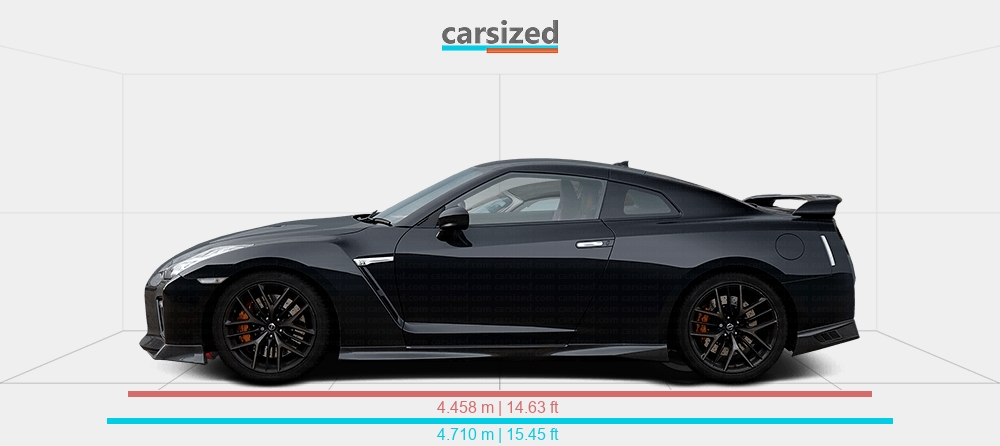 Dimensions: Nissan GT-R 2016-2022 vs. Dodge Viper 2003-2010