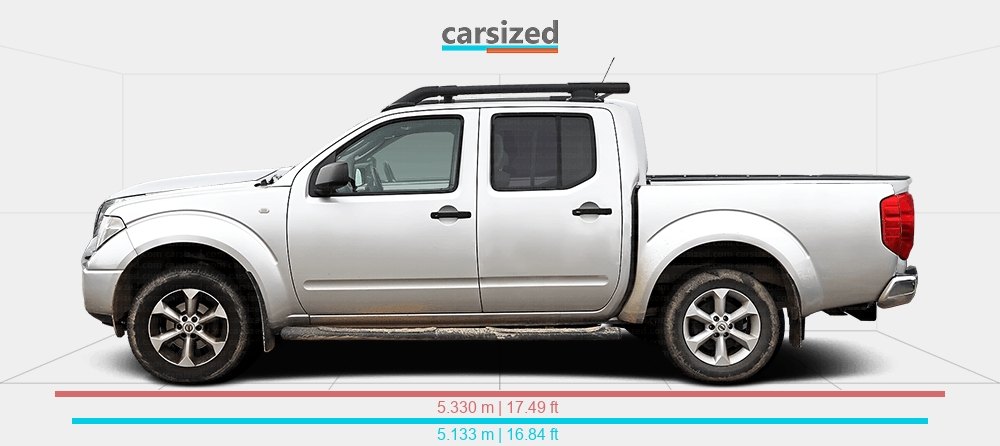 Dimensions: Nissan Navara 2004-2014 vs. Nissan Navara 2014-present