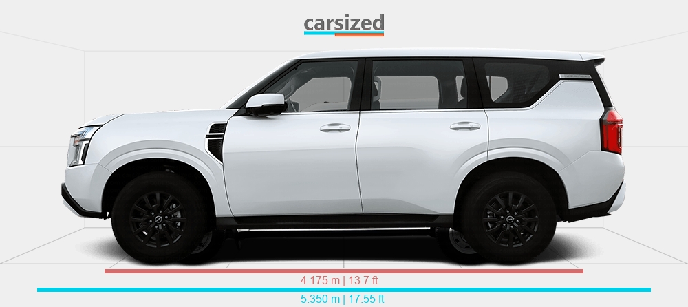 Dimensions: Nissan Patrol 2024-present vs. Toyota Tercel 1982-1988