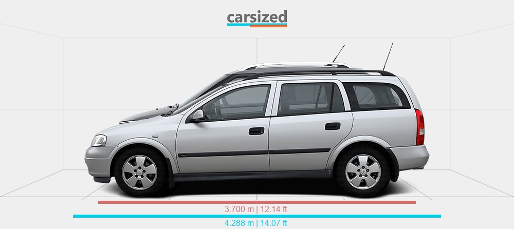Dimensions: Opel Astra 1998-2006 vs. Suzuki Ignis 2020-present