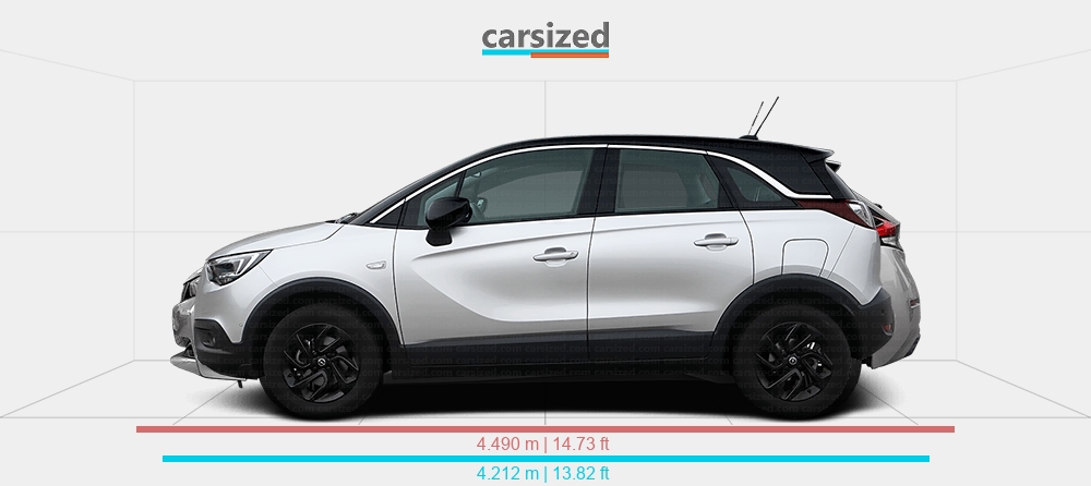 Dimensions: Opel Crossland X 2017-2020 vs. Nissan Leaf 2017-present