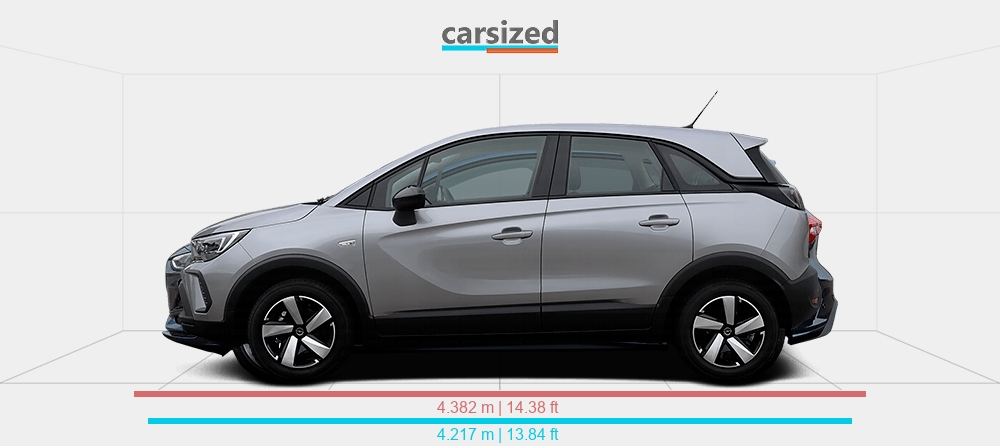Dimensions: Opel Crossland X 2021-present vs. Ford Focus 2022-present