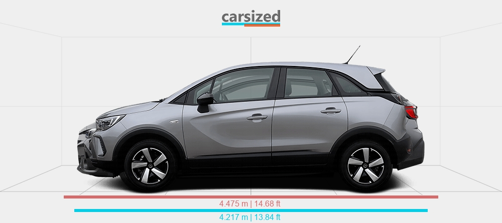 Dimensions: Opel Crossland X 2021-present vs. Subaru Impreza 2023-present