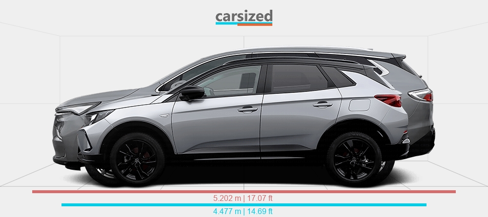 Dimensions: Opel Grandland 2021-present vs. Buick Enclave 2022-present