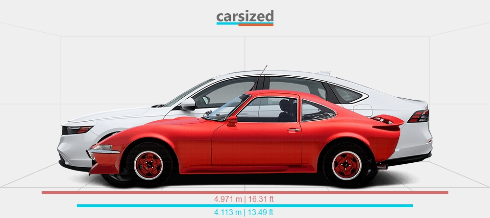 Dimensions: Opel GT 1968-1973 vs. Honda Accord 2023-present