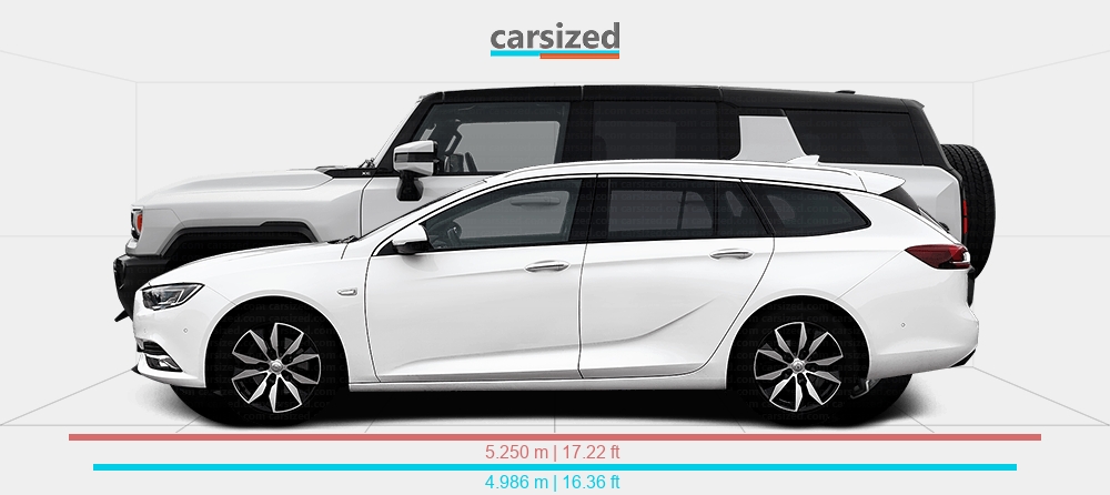 Dimensions: Opel Insignia 2017-2020 vs. GMC Hummer EV 2021-present
