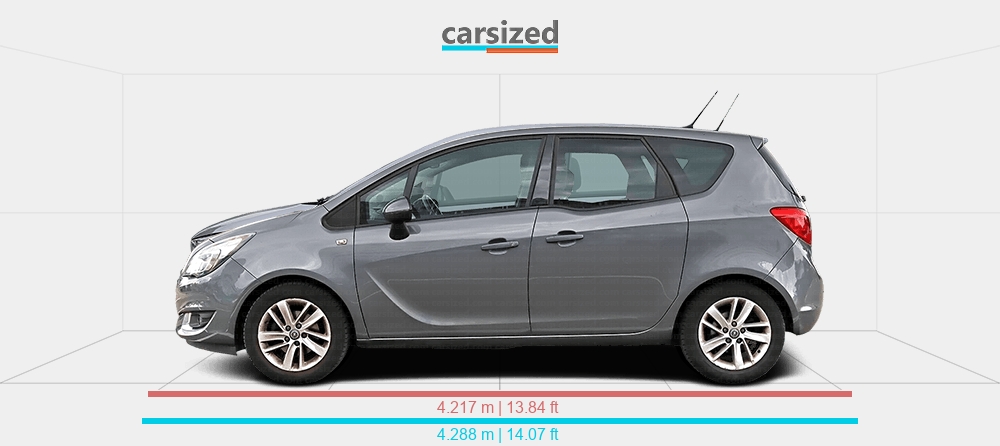 Dimensions: Opel Meriva 2010-2017 vs. Opel Crossland X 2021-present