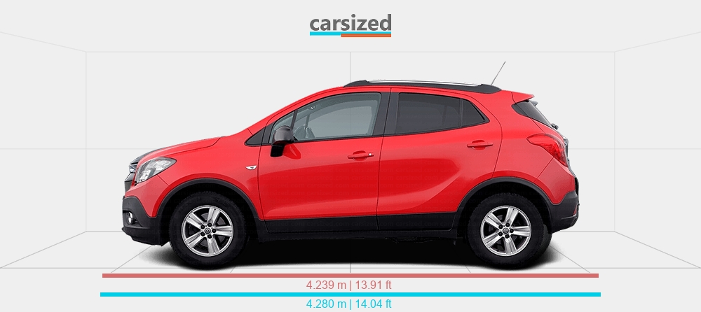 Dimensions: Opel Mokka 2012-2016 vs. Renault Captur 2024-present