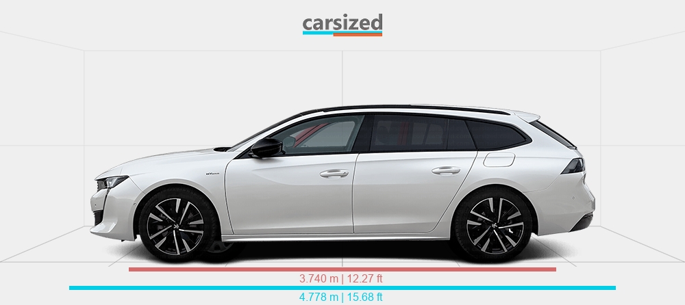 Dimensions: Peugeot 508 2018-present vs. Toyota Starlet 1996-1999