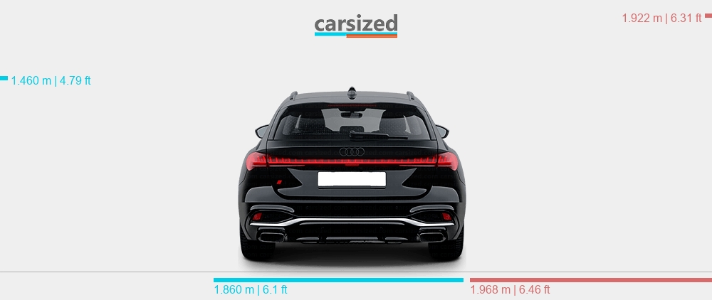 Dimensions: Audi A5 2024-present vs. Ford Ranger 2022-present