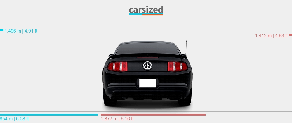 Dimensions: Chevrolet Impala 2013-2020 vs. Ford Mustang 2009-2014