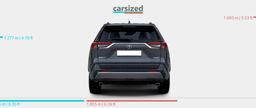 Dimensions: Ferrari 575M Maranello 2002-2006 vs. Toyota RAV4 2019-present