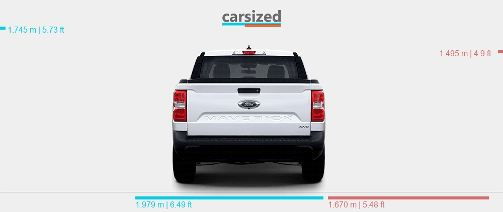 Dimensions: Ford Maverick 2021-present vs. JAC e-JS1 2021-present