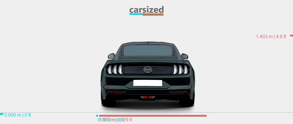 Dimensions: Ford Mustang 1966-1968 vs. Ford Mustang 2018-present