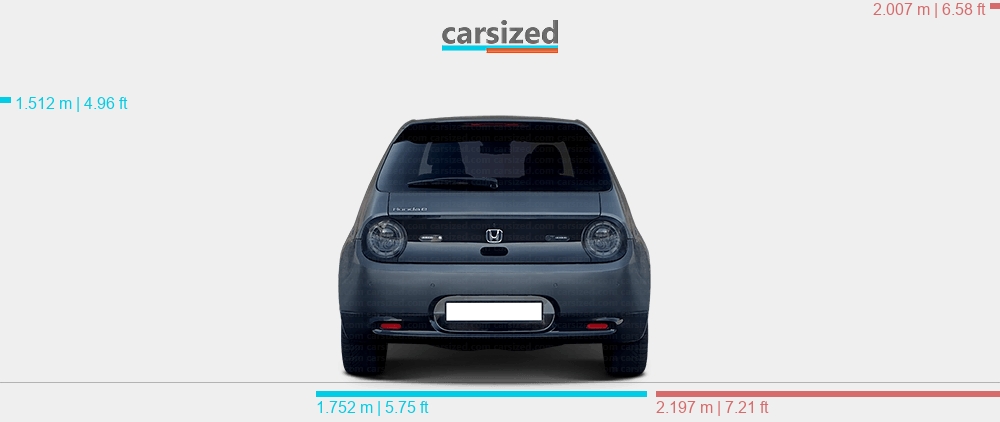 Dimensions: Honda e 2020-present vs. Hummer H1 2004-2006