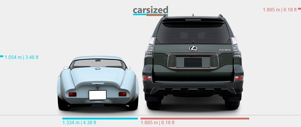 Dimensions: Marcos GT 1964-1972 vs. Lexus GX 2019-2022