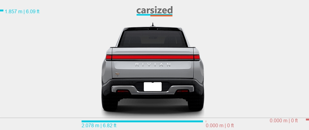 Dimensions: Rivian R1T 2021-present vs.
