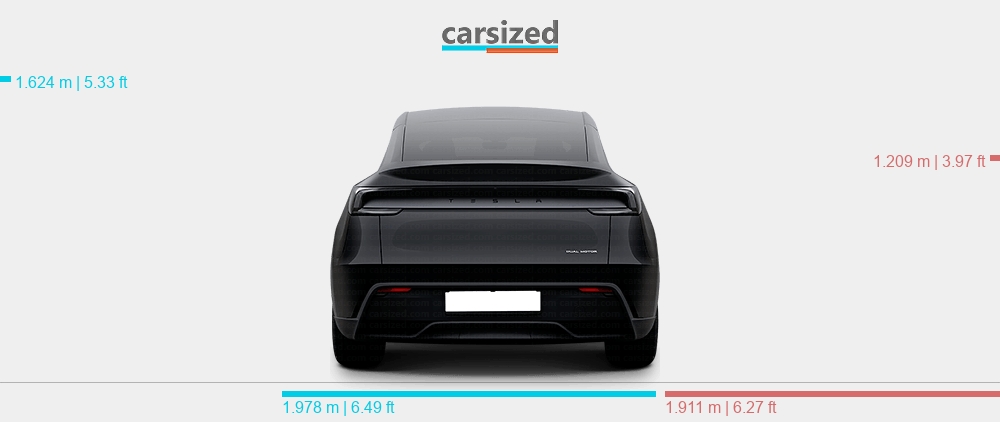 Dimensions: Tesla Model Y 2025-present vs. Dodge Viper 2003-2010