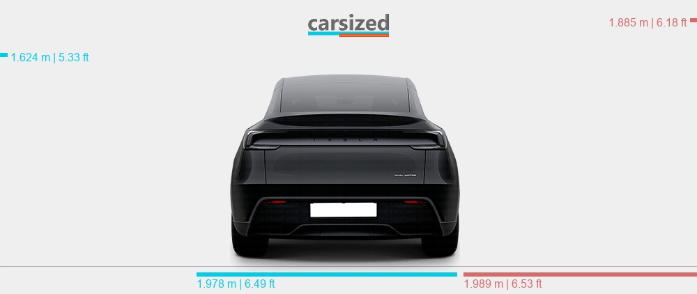 Dimensions: Tesla Model Y 2025-present vs. Lexus LX 2021-present