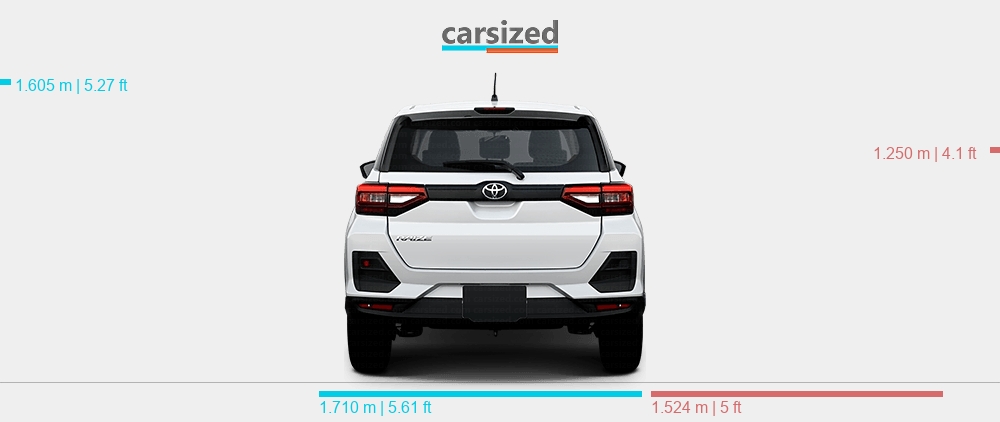 Dimensions: Toyota Raize 2019-present vs. Austin-Healey 3000 1959-1967