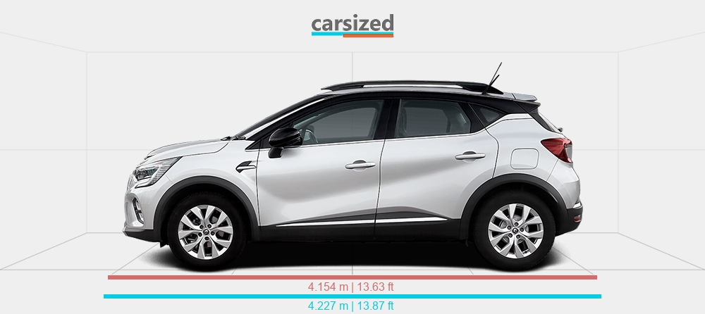 Dimensions: Renault Captur 2019-2024 vs. Citroën C3 Aircross 2021-2024