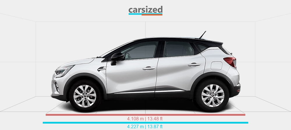 Dimensions: Renault Captur 2019-2024 vs. Volkswagen T-Cross 2019-2023