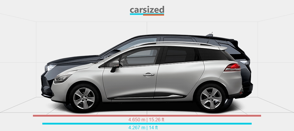 Dimensions: Renault Clio 2012-2016 vs. Opel Grandland 2024-present