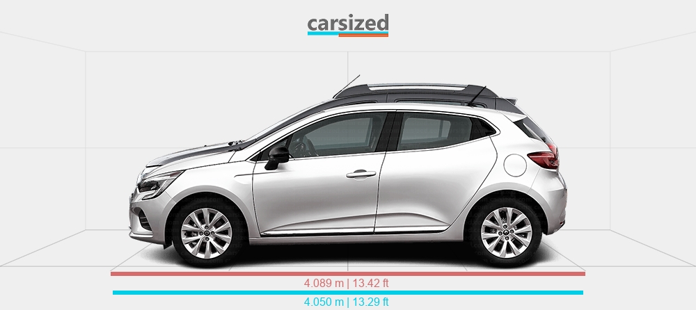 Dimensions: Renault Clio 2019-2023 vs. Dacia Sandero 2012-2020
