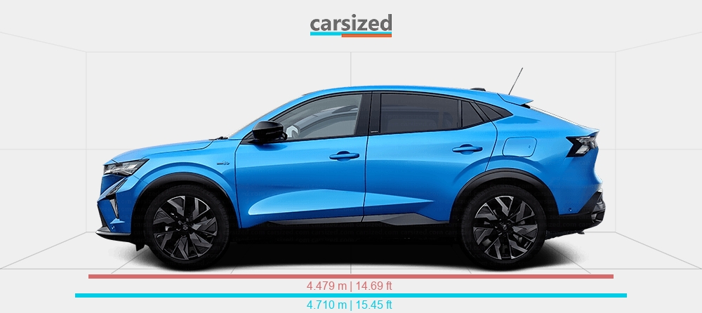 Dimensions: Renault Rafale 2024-present vs. Audi A4 1999-2001