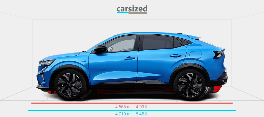 Dimensions: Renault Rafale 2024-present vs. Ferrari 488 2015-2019