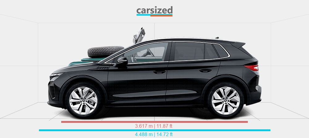 Dimensions: Skoda Elroq 2025-present vs. Land Rover Series 1958-1961