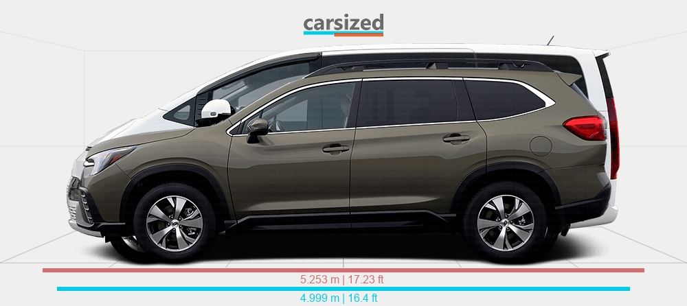 Dimensions: Subaru Ascent 2022-present vs. Hyundai Staria 2021-present
