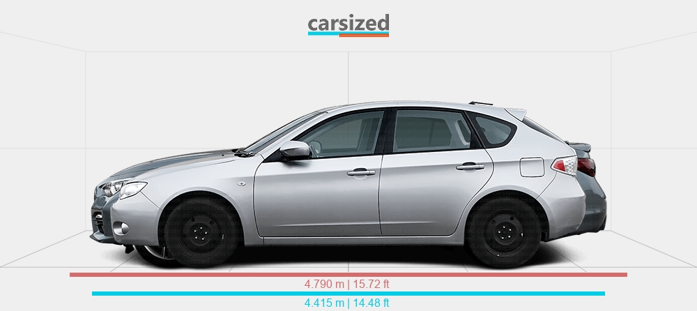 Dimensions: Subaru Impreza 2007-2011 vs. INFINITI Q50 2013-present