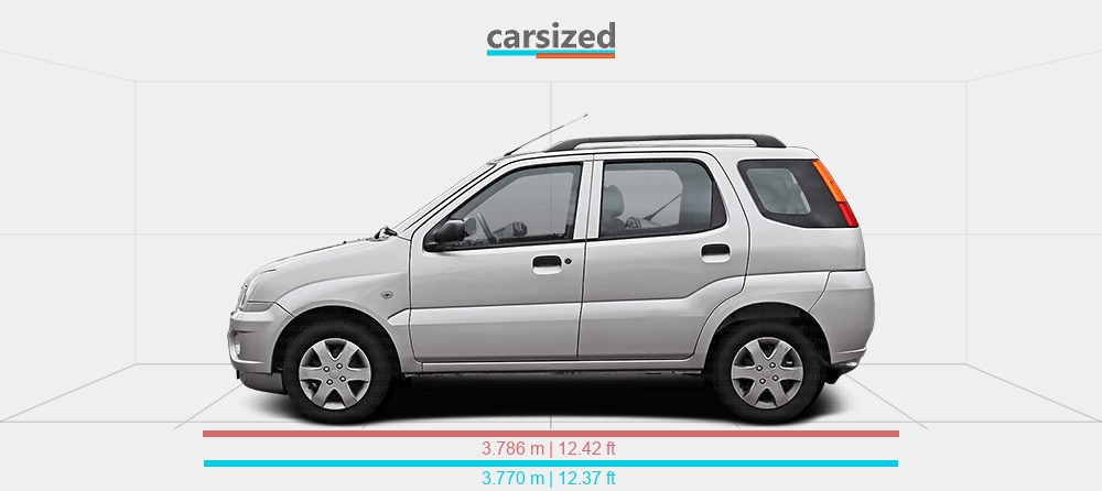 Dimensions: Subaru Justy 2003-2007 vs. Opel Speedster 2000-2005