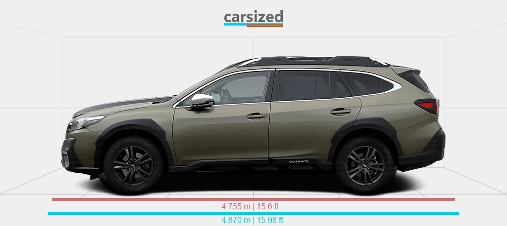 Dimensions: Subaru Outback 2019-present vs. BMW X3 2024-present