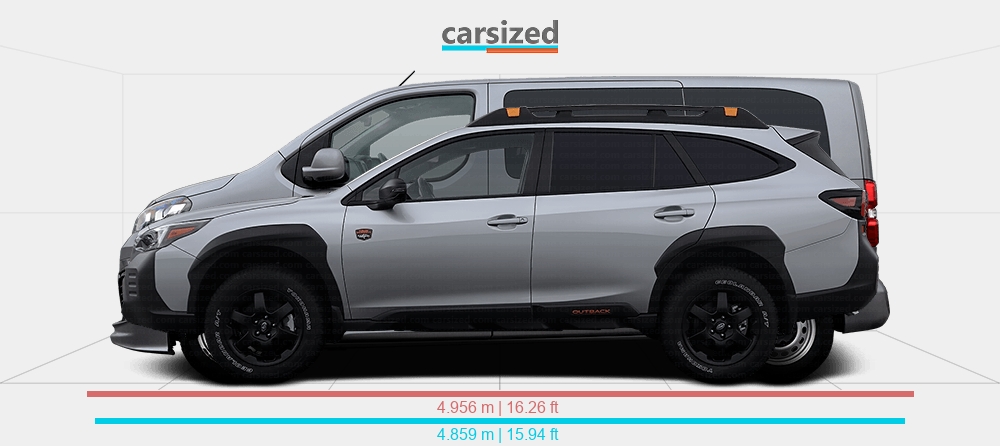 Dimensions: Subaru Outback 2022-present vs. Opel Vivaro 2019-2024