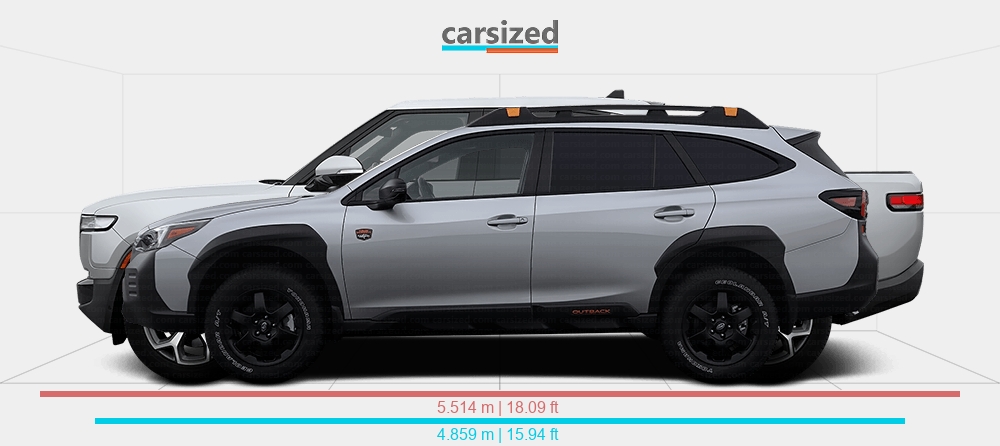 Dimensions: Subaru Outback 2022-present vs. Rivian R1T 2021-present