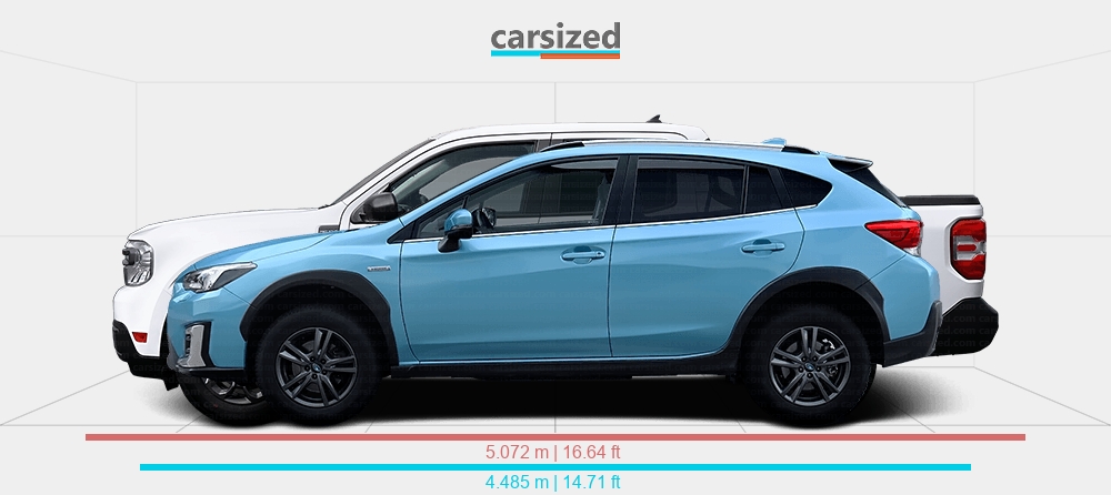 Dimensions: Subaru XV Crosstrek 2017-2020 vs. Ford Maverick 2021-present