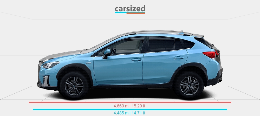 Dimensions: Subaru XV Crosstrek 2017-2020 vs. Lexus NX 2021-present