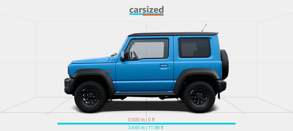 Dimensions: Suzuki Jimny 2018-present vs. Toyota Hilux 2016-2020